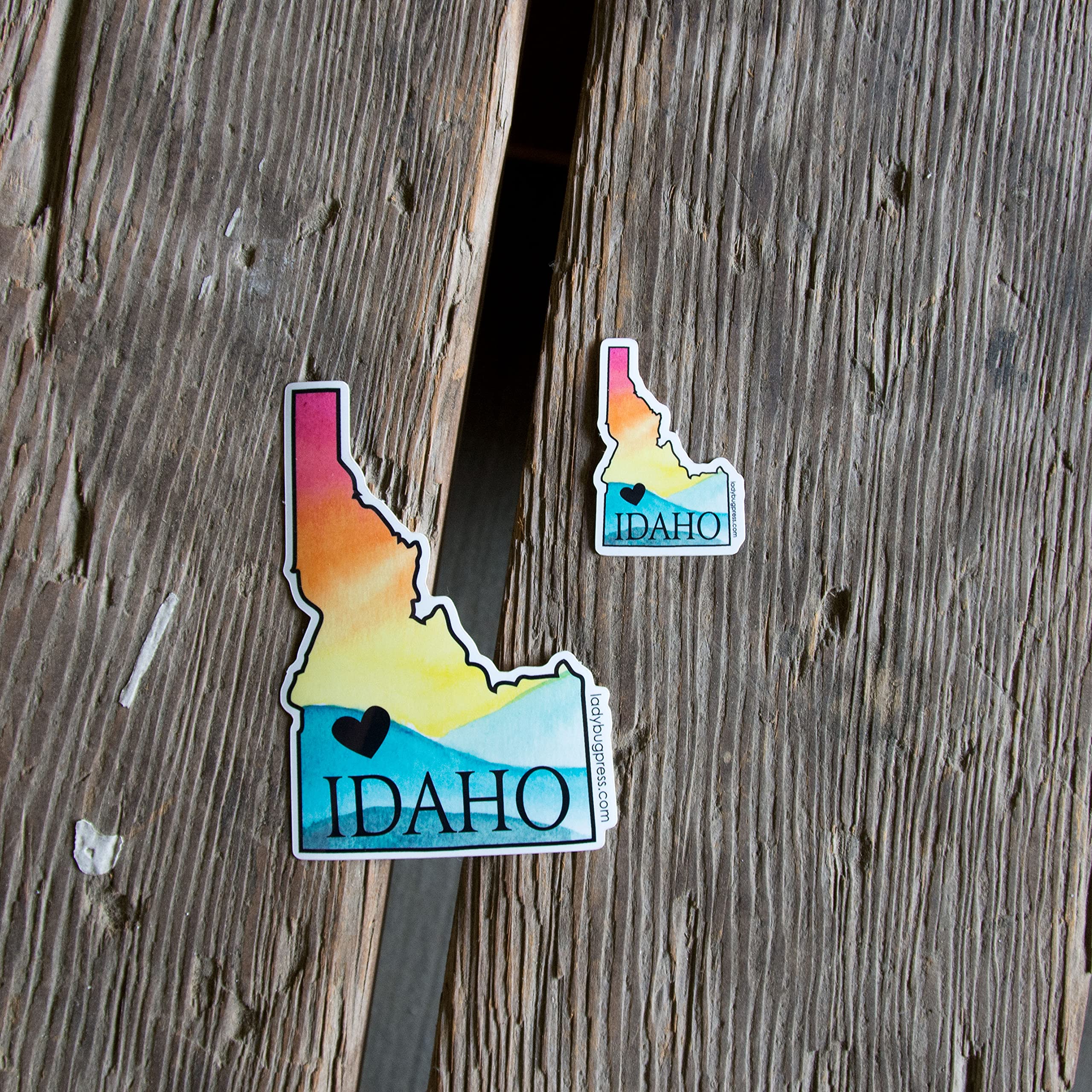 Warm Idaho heart sticker, great for laptops, water bottles, car windows! (Mini)