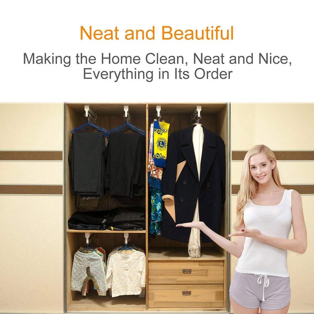 Closet Clothes Hanger Rail,Pull-Out Closet Rod 30-60cm,Wardrobe Clothing Rail,Closet Organizer Rack for Pants and Coat, Silver (550MM/21.6INCH)
