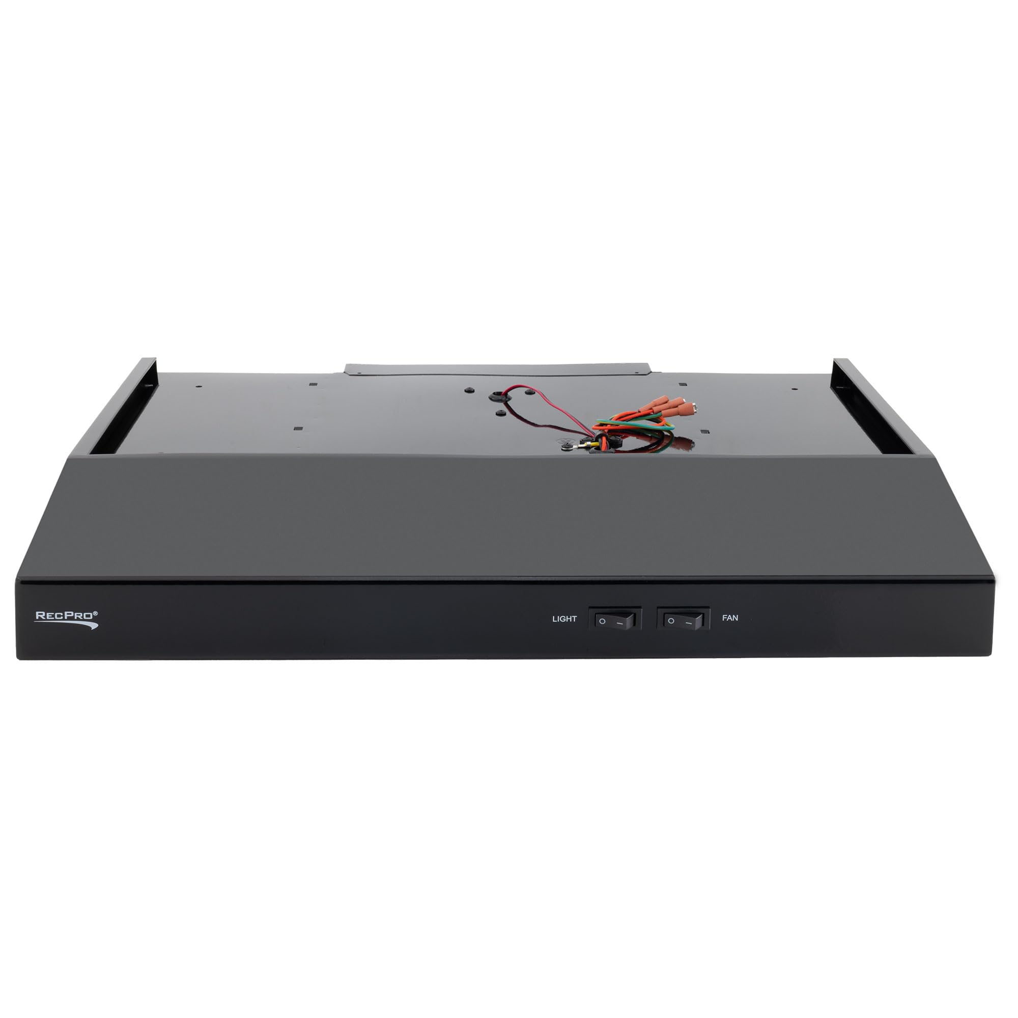 RecPro RV Stove Range Hood Vent with Light | 22" | Exhaust Fan | 12V (Black)