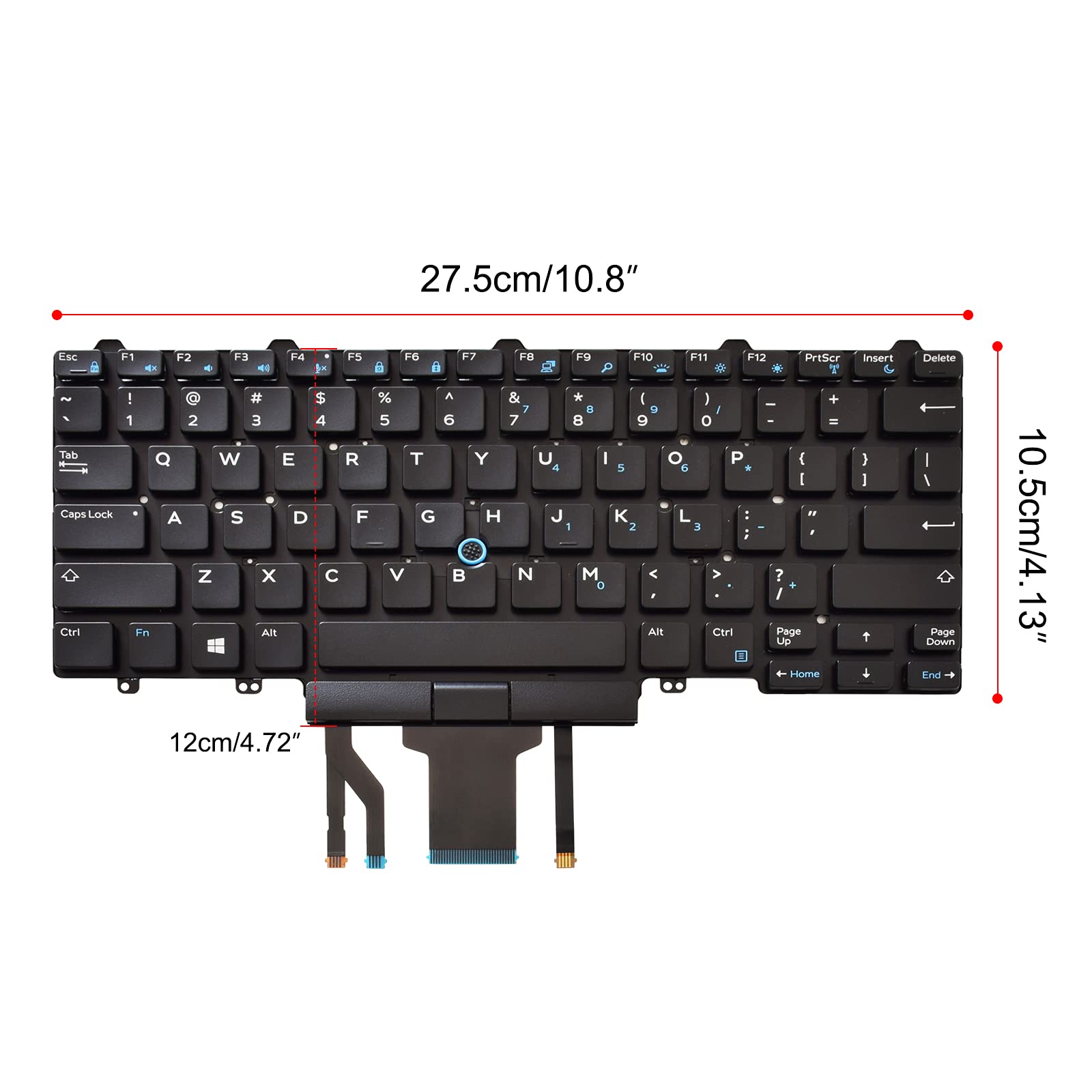 SUNMALL Backlit Keyboard Replacement Compatible with Dell Education(Latitude ) E5450 E5470 E5480 E7450 P40G E7470 E7480,Latitude 14 5480 5488 5490 5491 7480 7490 with Pointer US Layout