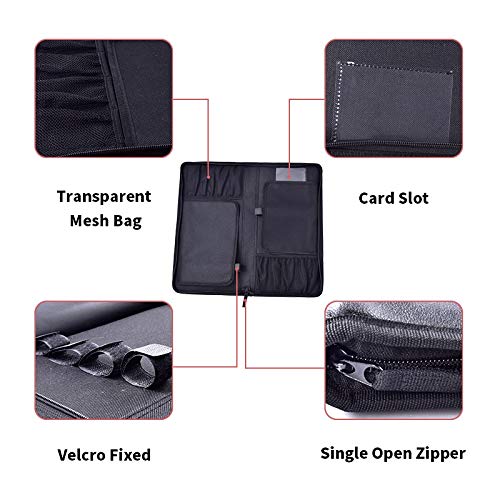 Chef’s Leather Knife Bag with 9 Universal Knife Holder Slots, Knife Carrier Bag Has a Zipper Pouch, Knife Case Also Holds Small Kitchen Tools Like Spoon, Peeler, BBQ Tools, Best Chef Knife Bag