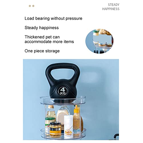 Lazy Susan Organizer for Cabinet, Clear Turntable Organizer, Rotating Spice Rack Kitchen Storage Cosmetic Makeup Organizers for Pantry, Countertop, Fridge, Shelf, Vanity, Bathroom (Single Tier, L)