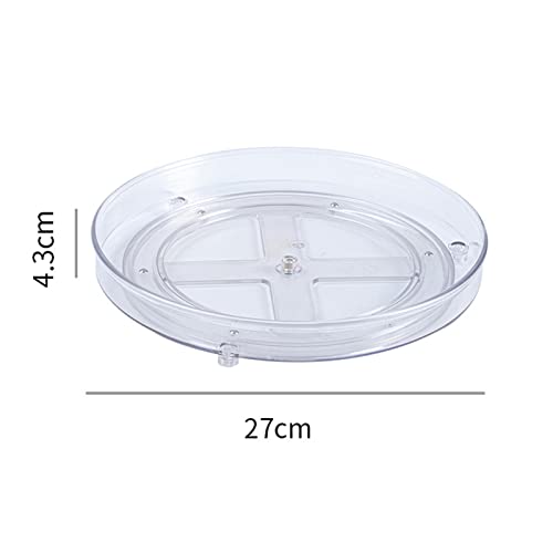 Lazy Susan Organizer for Cabinet, Clear Turntable Organizer, Rotating Spice Rack Kitchen Storage Cosmetic Makeup Organizers for Pantry, Countertop, Fridge, Shelf, Vanity, Bathroom (Single Tier, L)