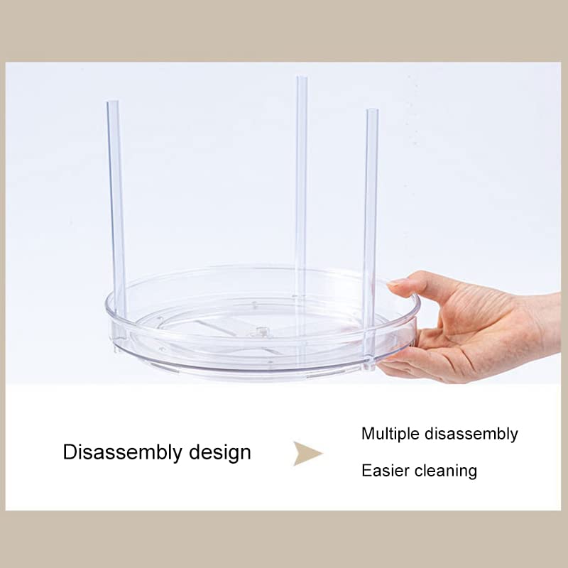 Lazy Susan Organizer for Cabinet, Clear Turntable Organizer, Rotating Spice Rack Kitchen Storage Cosmetic Makeup Organizers for Pantry, Countertop, Fridge, Shelf, Vanity, Bathroom (Single Tier, L)