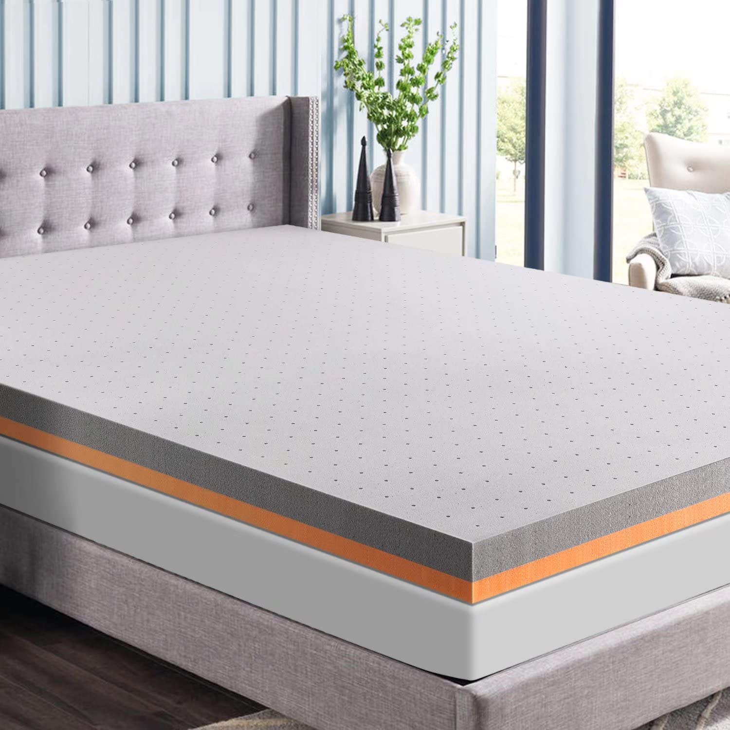 Sleepmax Hybrid Mattress Full Size 8 Inch - Luxury 6-Layer Ergonomic Mattress for Back Pain Relief - Motion Isolation & Edge Support - Fiberglass Free, CertiPUR-US Certified