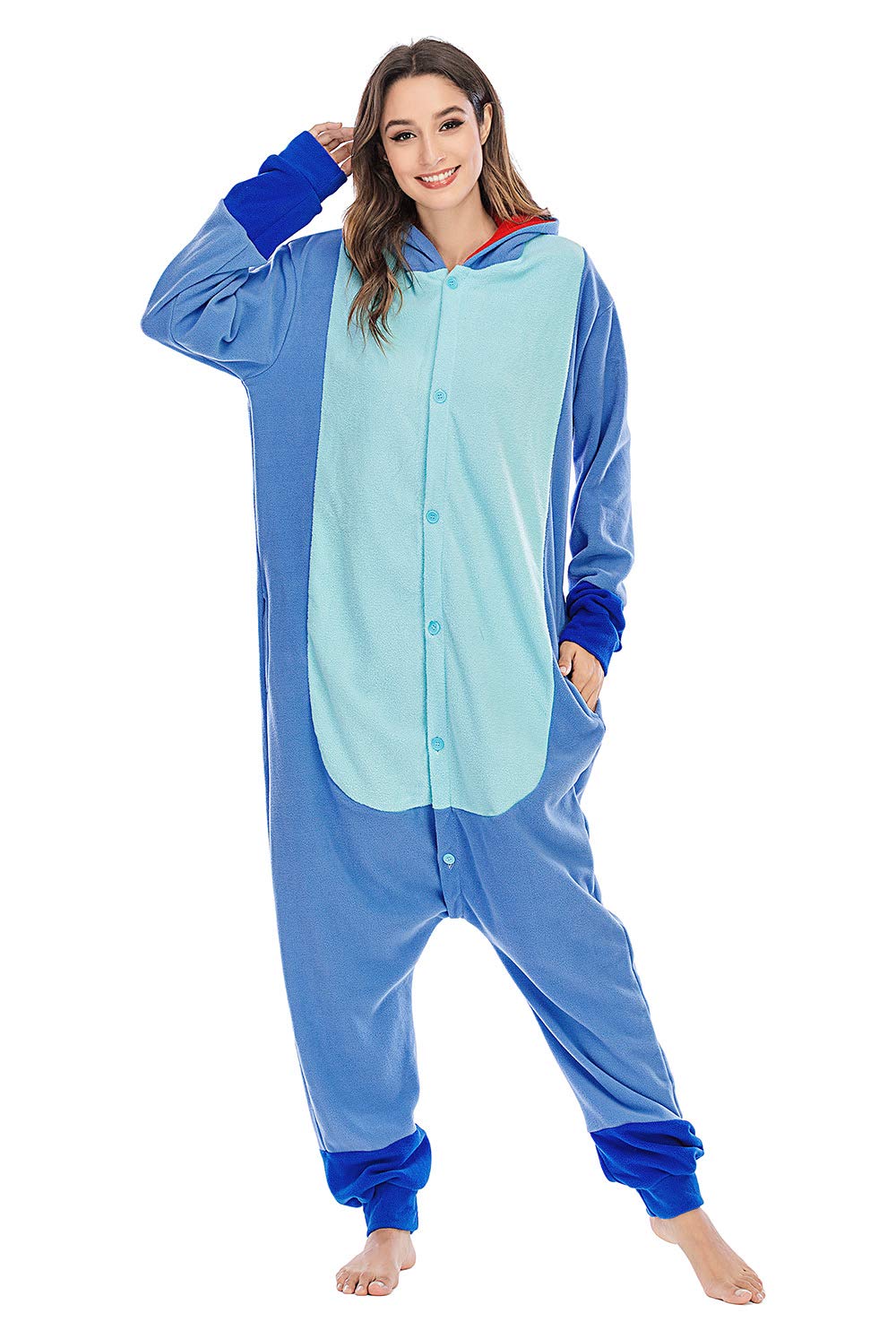Etoson Onesie Cosplay Halloween Costume Unisex Animal Pajama,Blue,XL