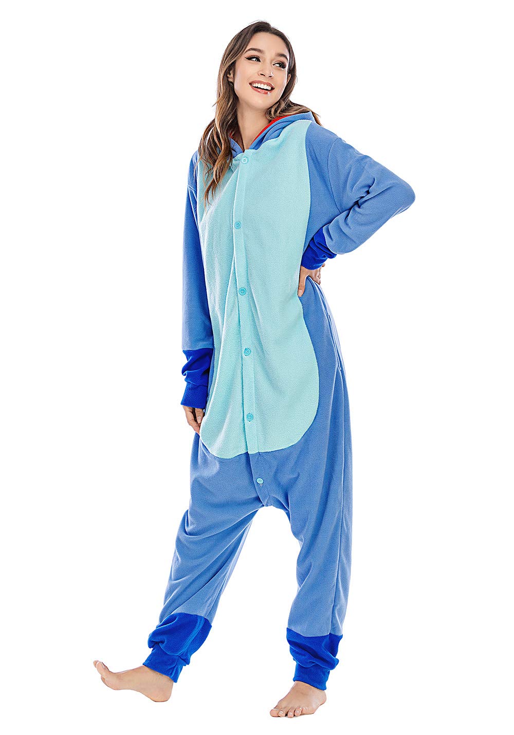 Etoson Onesie Cosplay Halloween Costume Unisex Animal Pajama,Blue,XL