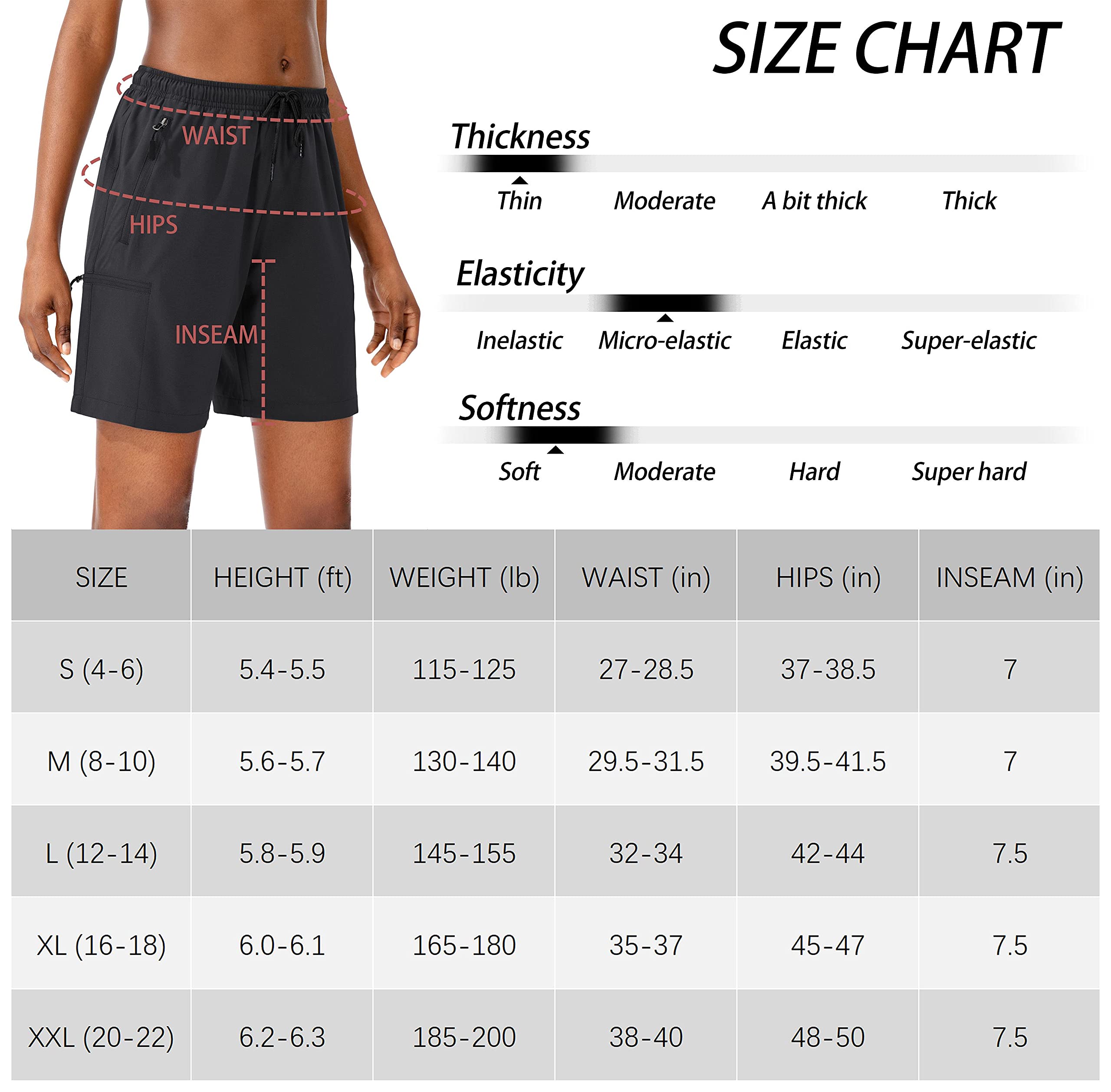 SANTINY Women's 5''/ 7''/9'' Hiking Cargo Shorts Quick Dry Lightweight Summer Shorts for Women Athletic Golf Zipper Pockets(Light Grey_L)