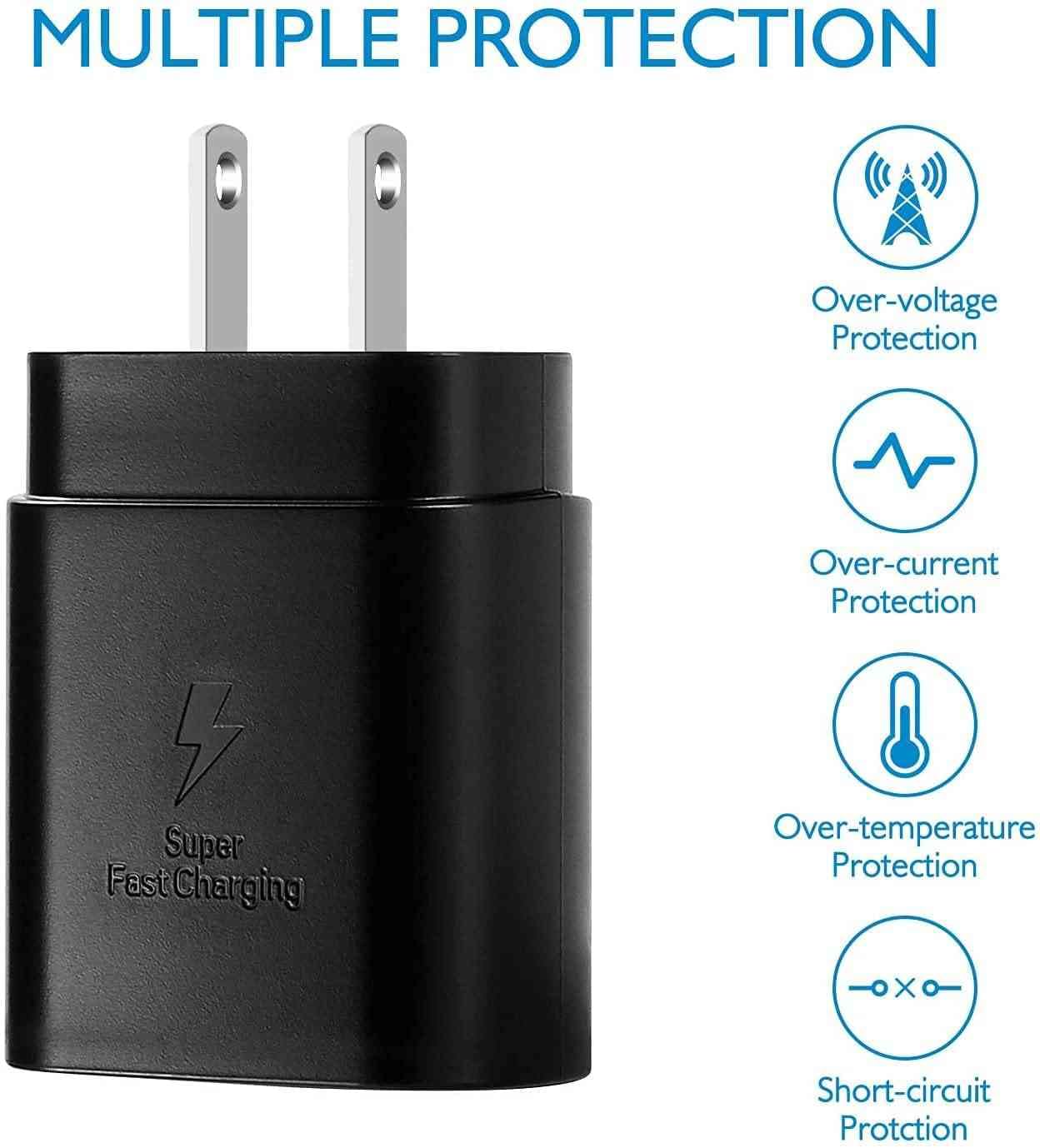 Fast Adaptive Wall Adapter 25W Charger for Oppo Reno A with 4FT (1.2M) UrbanX USB C PD Charging and Data Transfer Cable - Black (US Version with Warranty)