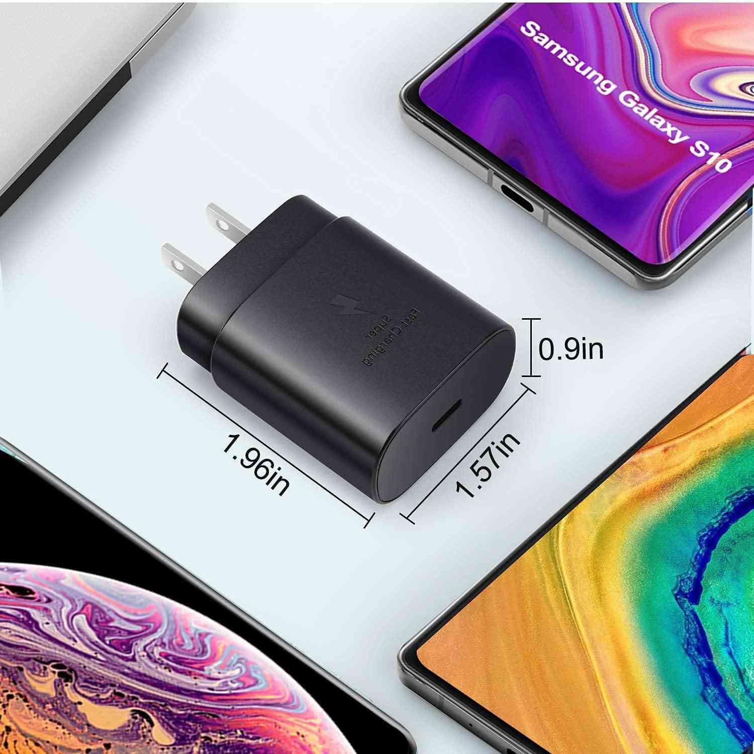 Fast Adaptive Wall Adapter 25W Charger for Oppo Reno A with 4FT (1.2M) UrbanX USB C PD Charging and Data Transfer Cable - Black (US Version with Warranty)