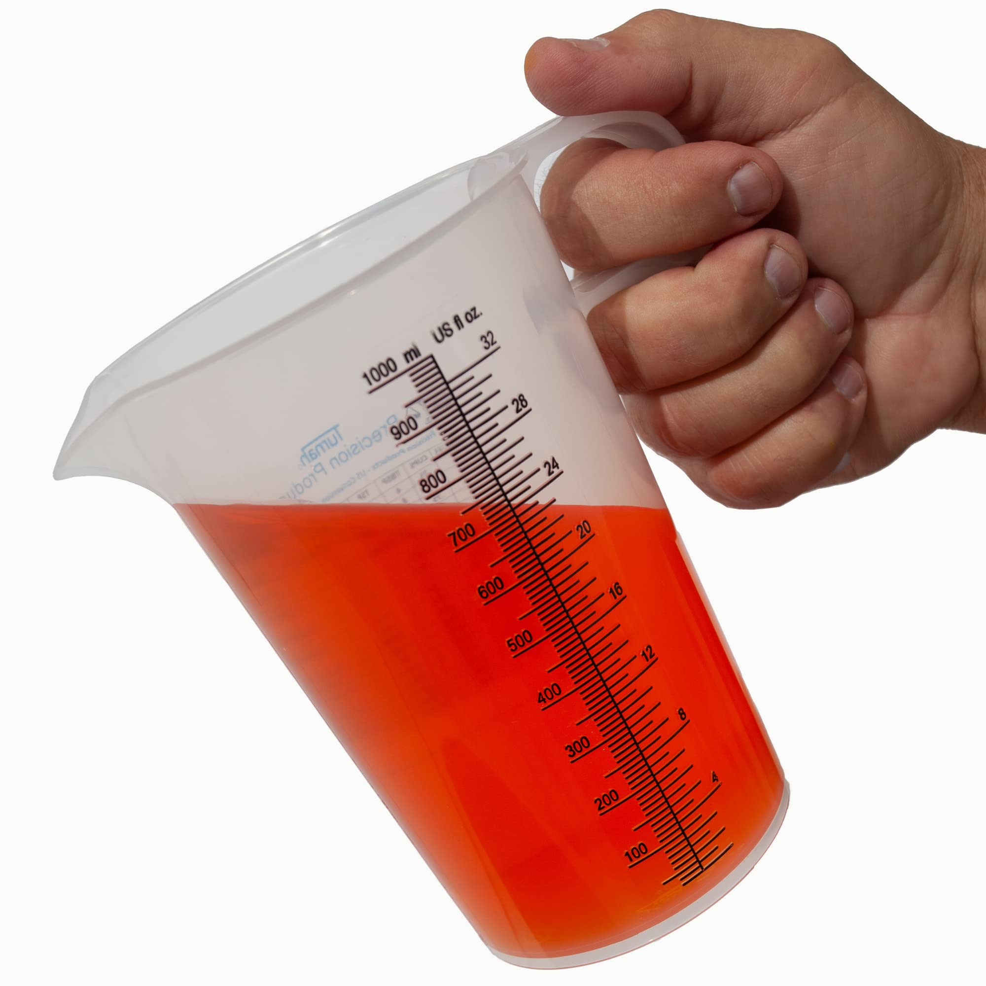 32oz (1 Quart) Measure Pitcher with Convenient Conversion Chart β Extra Strong Food Grade β Great for Cooking, Home Hobbies, Shop Oil and Fluids, Spa Chemicals with High Chemical Resistance by Turnah