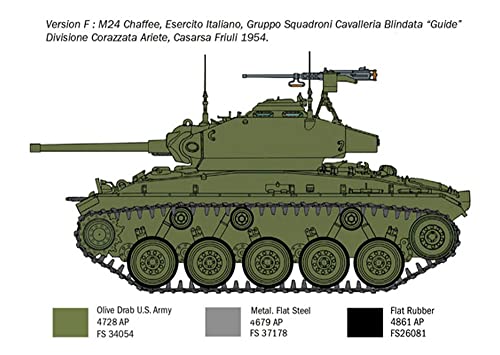Italeri 6587 M-24 Chaffe Korean War, 1:35 Scale Plastic Model Kit, Plastic Model Assembly, Model Making, Military Vehicles, Green