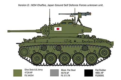 Italeri 6587 M-24 Chaffe Korean War, 1:35 Scale Plastic Model Kit, Plastic Model Assembly, Model Making, Military Vehicles, Green