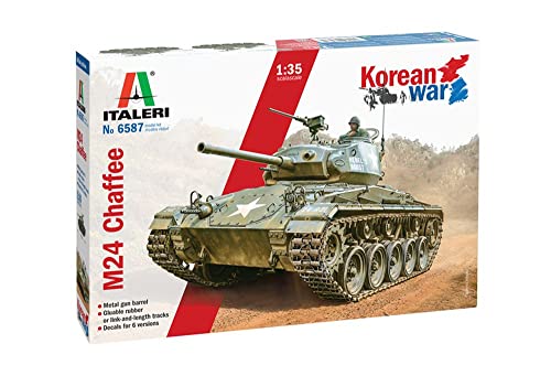 Italeri 6587 M-24 Chaffe Korean War, 1:35 Scale Plastic Model Kit, Plastic Model Assembly, Model Making, Military Vehicles, Green