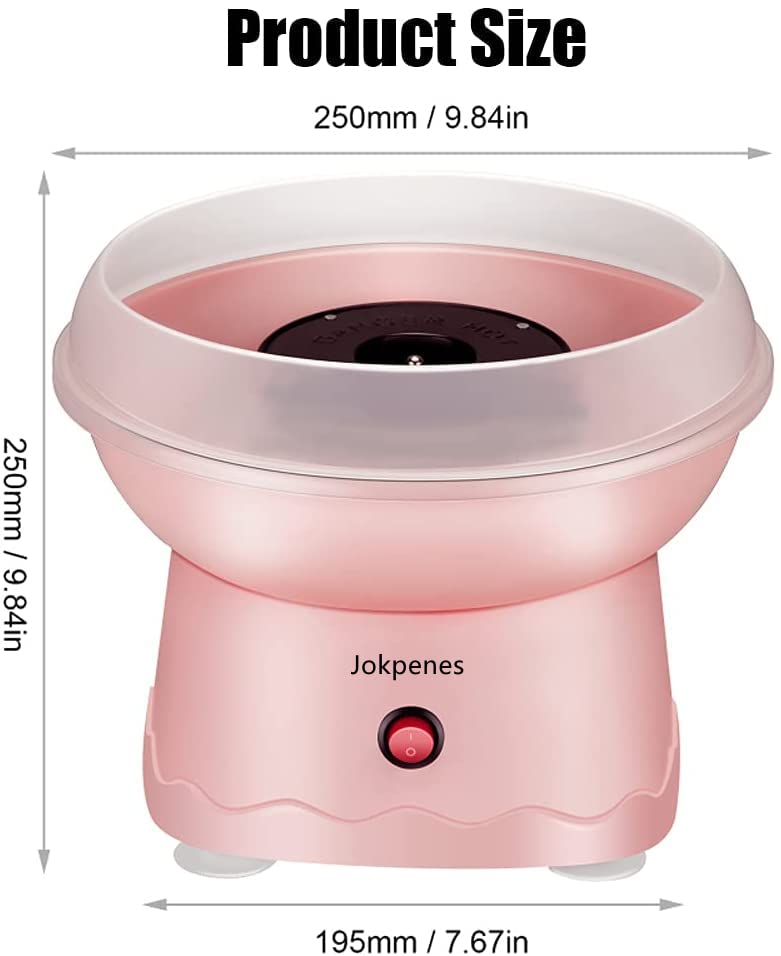 Jokpenes Cotton Candy Machine for Kids,Portable Mini Electric Cotton Candy Maker with 10 Reusable Cottons Candy Cones & Sugar Scoop for Birthday Family Party