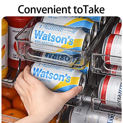 CHBC Fridge Bin BPA-Free Plastic Beverage Can Organizer Without Lid, Clear, 13.39in x 15.3in x 5.31in