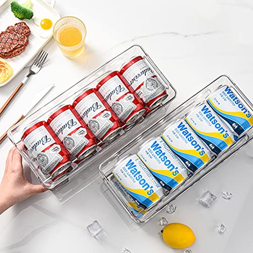 CHBC Fridge Bin BPA-Free Plastic Beverage Can Organizer Without Lid, Clear, 13.39in x 15.3in x 5.31in
