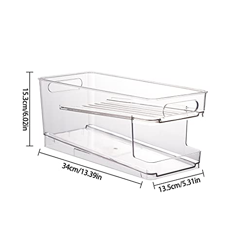 CHBC Fridge Bin BPA-Free Plastic Beverage Can Organizer Without Lid, Clear, 13.39in x 15.3in x 5.31in