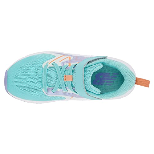 New Balance Kid's Rave Run V2 Hook and Loop Running Shoe, Surf/Peach Glaze/Magic Hour, 3 Wide Infant
