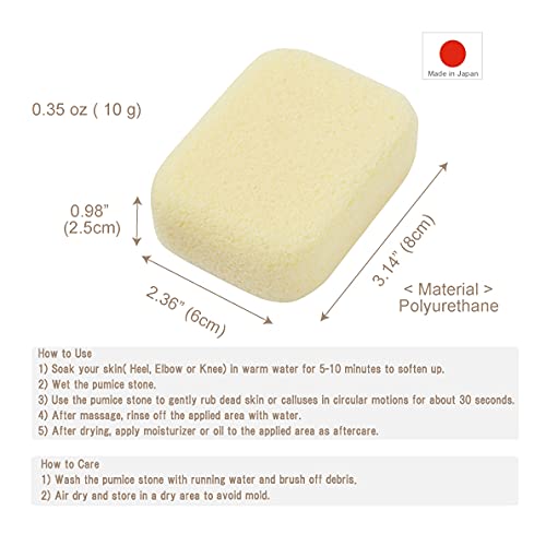 Pumice Stone for Feet, Body, Hands [Made in Japan] Coconut Oil Blended for Extra Fine Smooth Finish, Soft Foot Pumice Scrubber