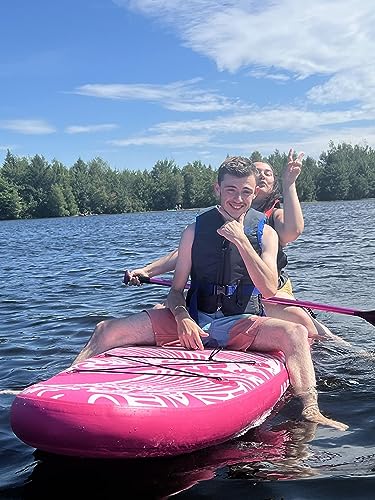 A&BBOARD Pink Stand Up Paddleboard, 10ft/11ft Pink Paddle Boards for Adults with Premium SUP Accessories & Backpack, Dual Action Pump, Wide Stance, Non-Slip Deck for Beginners & Experts