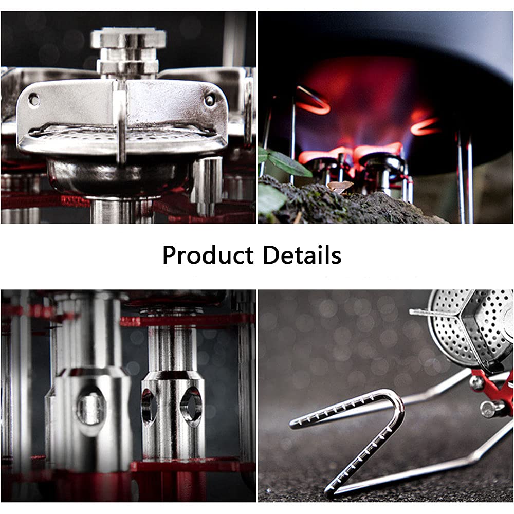 Bulin AirOka B6-A 5800W Portable High-Power Camping Stove Windproof Camping Gas Stove Foldable Mini Camp Propane Burner Three Lightweight burners in one for Outdoor Camping/Picnic/Hiking/Barbecue