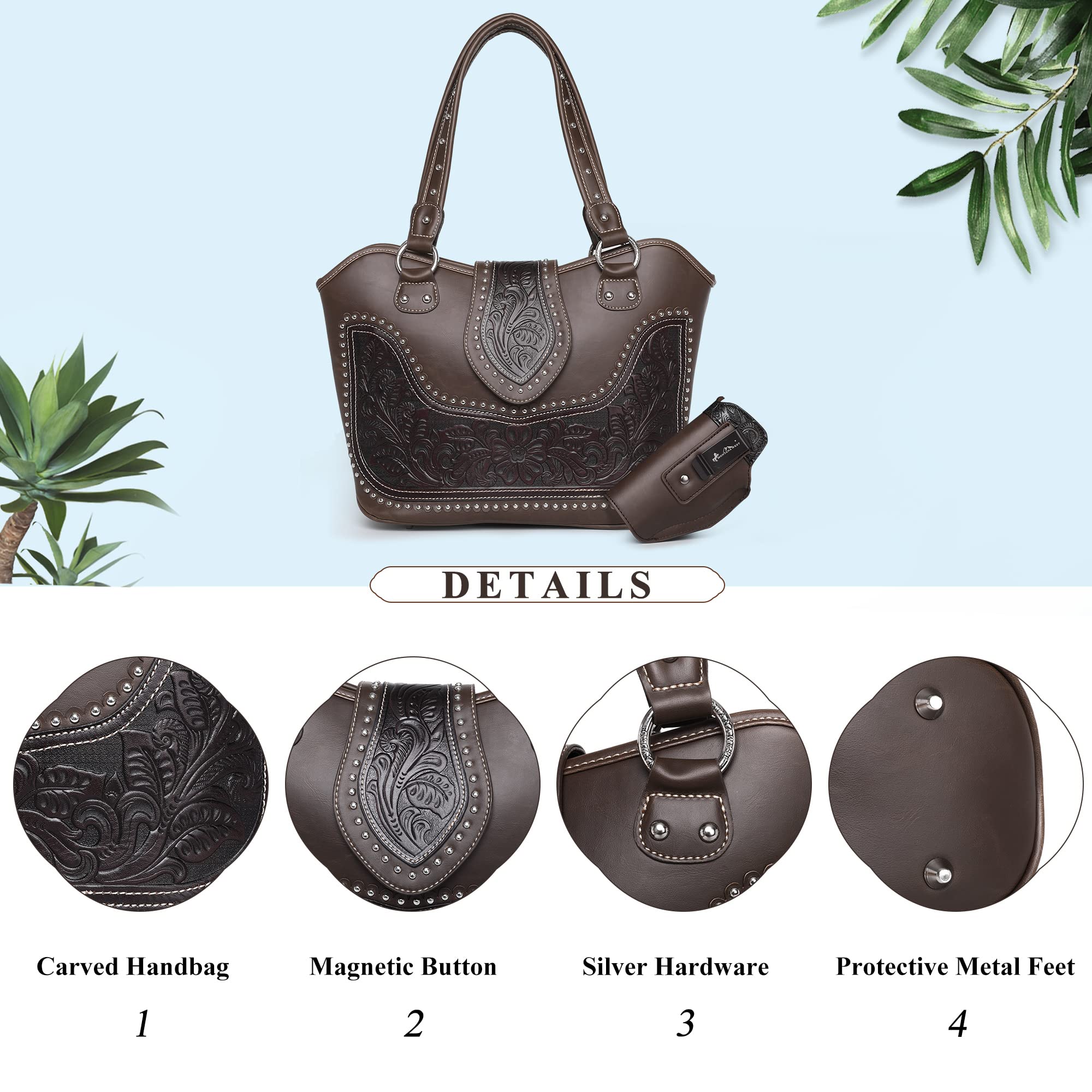 Montana West Women Shoulder Bag Hobo Handbag Fashion Tooling Tote Bag WRLH-8005CF