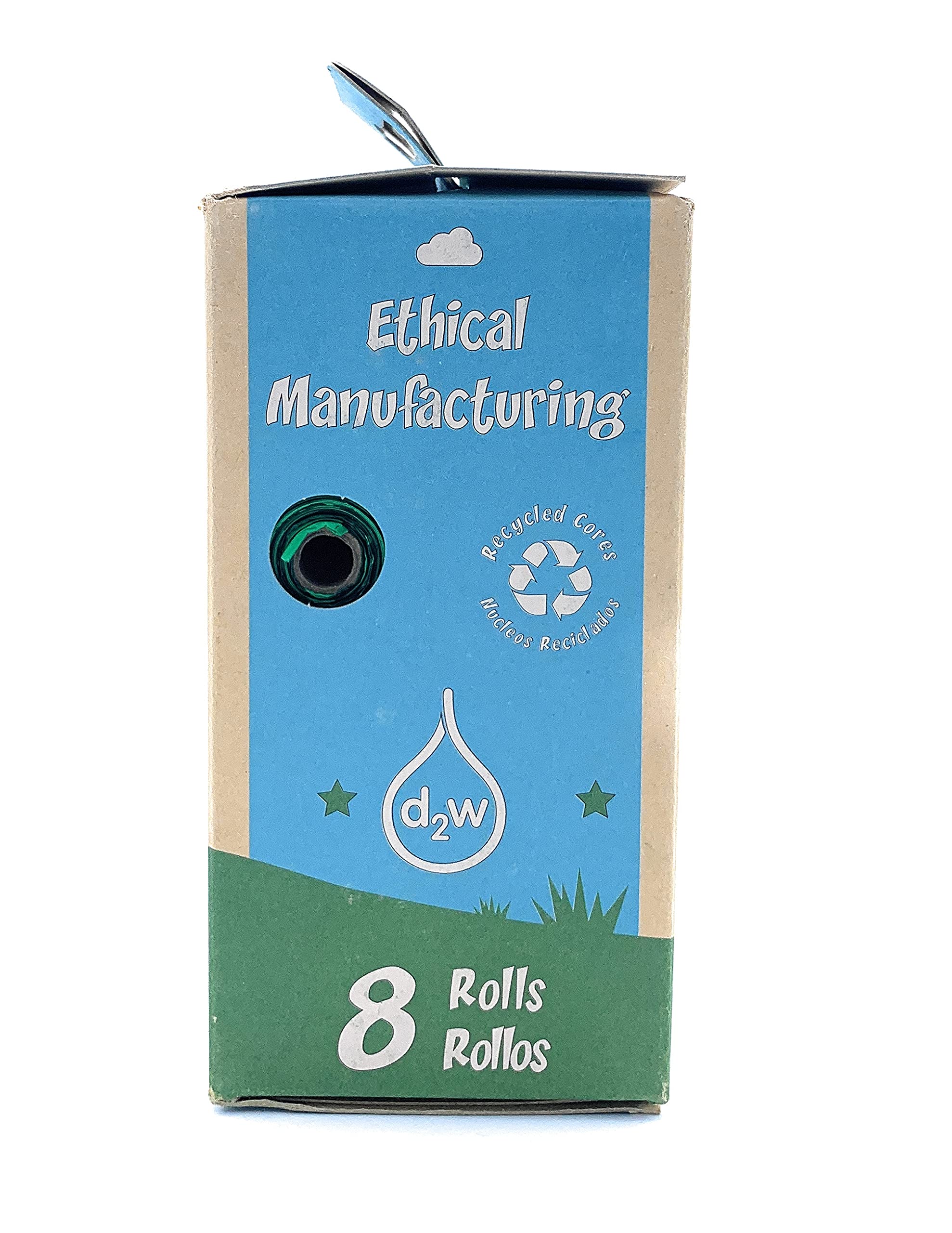 DB Green Sheep Biodegradable Dog Poop Bags, Extra Thick, Extra Strong, Split-resistant Leak-Proof Poop Bags for Dogs, 15 Doggy Bags per Roll, 8 Rolls per Box, Each Dog Poop Bag Measures 9 x 12.5 inch