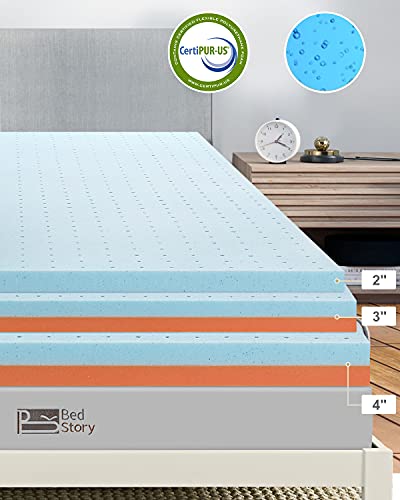 BedStory 2 Inch Memory Foam Mattress Topper - Full Size Bed Toppers Gel Memory Foam