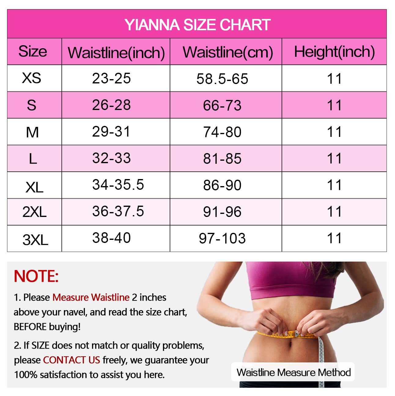 YIANNA Waist Trainer for Women Latex Underbust Training Belt Tummy Control Waist Cincher Sport Girdle,YA2228-Black-M