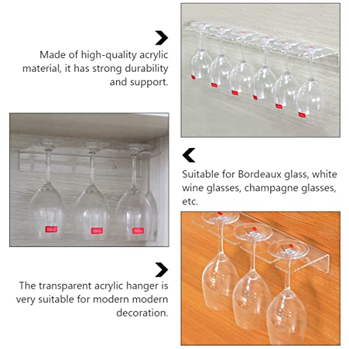 Cabilock 3 pcs Storage Transparent Wall-mounted Thickened Glasses Kitchen Wall Mounting Hanging Slot Rack Stemware Acrylic Cabinet Wine Hanger Cup Clear Barware Mounted for Bar Glass Under