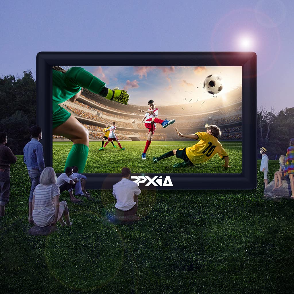 PPXIA Inflatable Screen Outdoor 30ft with Air Blower, Extra Large Blow Up Projector Screen for Outside Movie Nights Home Theater Backyards Pool BBQ Party Fun, Supports Front and Rear Projection