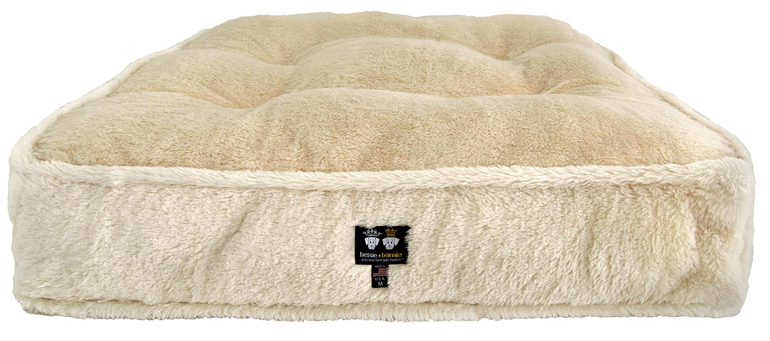 Bessie and Barnie Mid Shag Natural Husky Luxury Extra Plush Faux Fur Rectangle Pet/Dog Bed (Multiple Sizes)