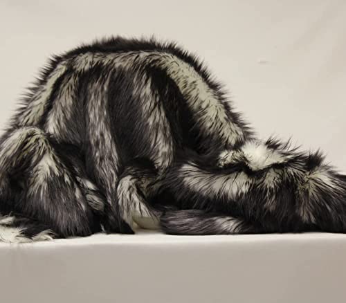 Faux Fake Fur Long Pile Luxury Candy Shaggy Square Patches/Craft, Sewing, Cosplay, Costume, Decorations/Sold by Piece (Candy Black, 10" X 10")