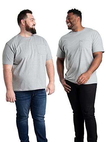 Fruit of the Loom Men's Tall Eversoft Cotton Short Sleeve T Shirts, Breathable & Moisture Wicking with Odor Control, Black Ink, XX-Large Big