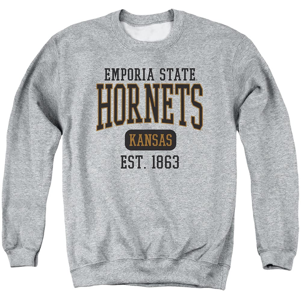 Emporia State University Official Est Date Unisex Adult Crewneck Sweatshirt,Athletic Heather, 3X-Large