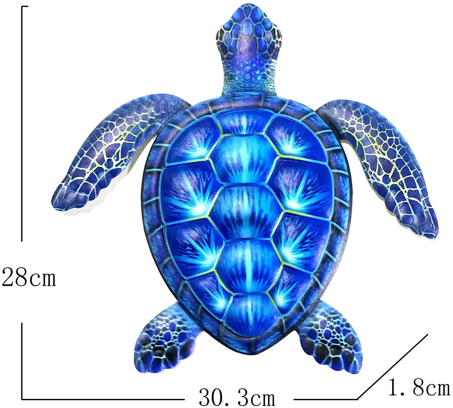 Metal Turtles Wall Art Decoration Iron Tortoise Wall Sculptures for Home Bedroom Living Room Garden Ornament - Blue