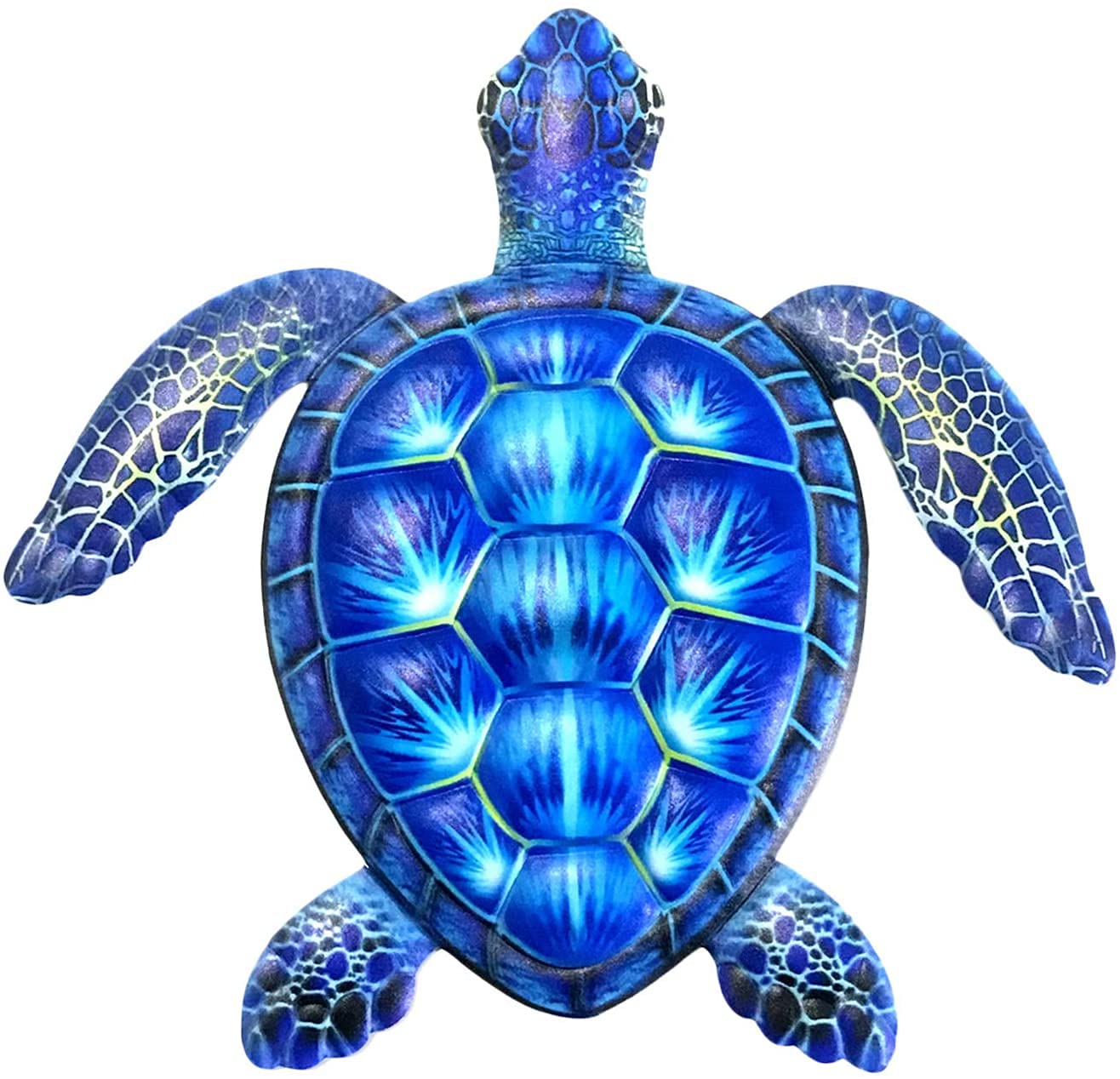 Metal Turtles Wall Art Decoration Iron Tortoise Wall Sculptures for Home Bedroom Living Room Garden Ornament - Blue