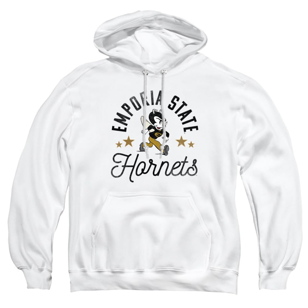 Emporia State University Official Hornets Unisex Adult Pull-Over Hoodie,White, 2X-Large