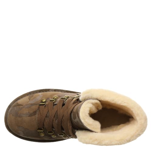 BEARPAW Women's Marta Exotic Earth Camo Size 10 | Women's Ankle Boot | Women's Slip On Boot | Comfortable Winter Boot