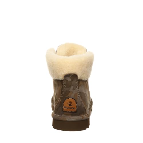 BEARPAW Women's Marta Exotic Earth Camo Size 10 | Women's Ankle Boot | Women's Slip On Boot | Comfortable Winter Boot