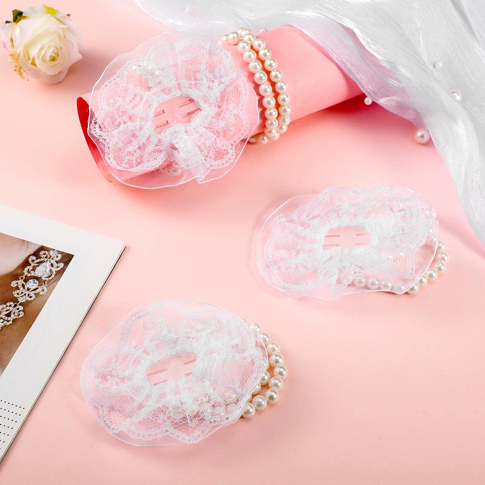 12 Pieces Wedding Elastic Pearl Wrist Corsage Bands DIY Flower Hand Stretch Bracelet for Wedding Prom Bride Handmade