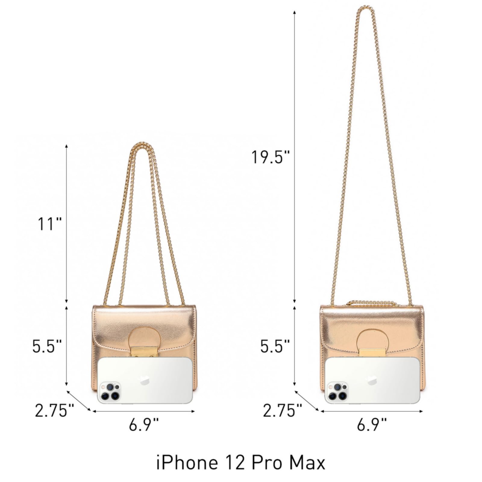 Dasein Women Small Crossbody Bag Designer Evening Bag Clutch Purse Handbag for Wedding/Prom/Party with Double Chain Strap