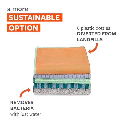 Full Circle Renew Collection Multifunctional Recycled Microfiber Cloths, Set of 5, Multicolor