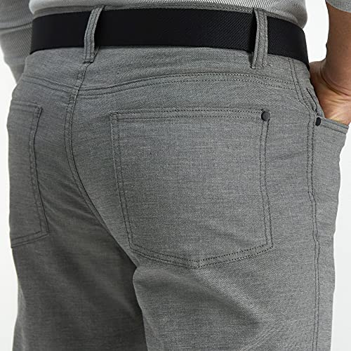 Haggar Men's The Active Series Slim/Straight Fit Flat Front Pant, String Canvas, 36 x 32