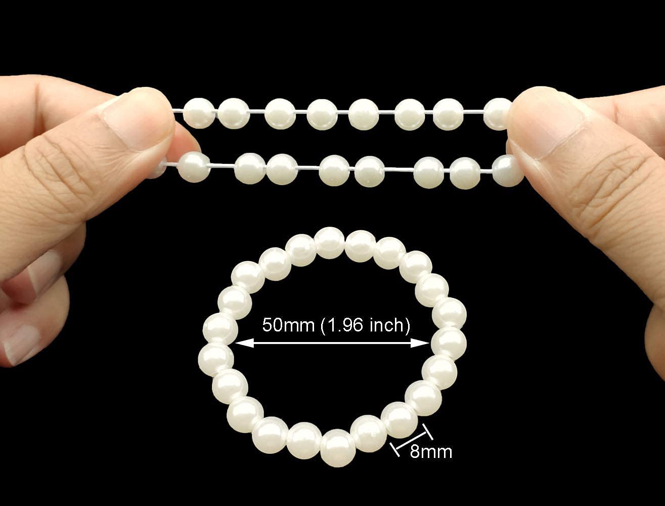 YOKOKE Elastic Pearl Wrist Bands Wristlets Corsage Accessories Bracelet for Wedding Prom Flowers (12Pcs White Pearl Wristbands)