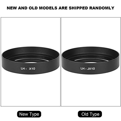 GOSHYDA Camera Lens Hood,Beautiful Appearance Hollow, Metal Compact Detachable, 52mm, with Centre Pinch Lens Cap, for Fuji X10/X20/X30(Black)