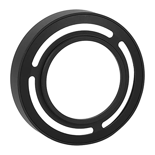 GOSHYDA Camera Lens Hood,Beautiful Appearance Hollow, Metal Compact Detachable, 52mm, with Centre Pinch Lens Cap, for Fuji X10/X20/X30(Black)