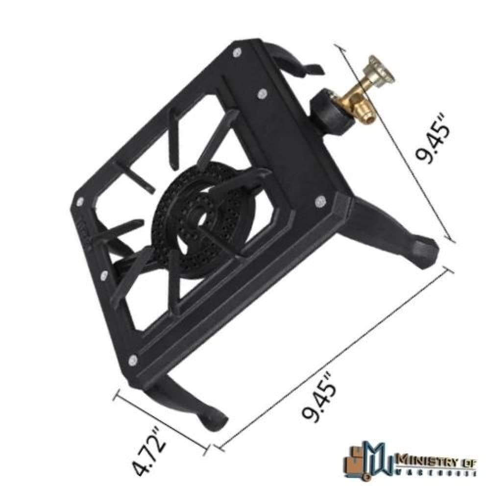 Single Burner Cast Iron Outdoor BBQ Cooker Heavy Duty Propane LPG Gas Camp Stove