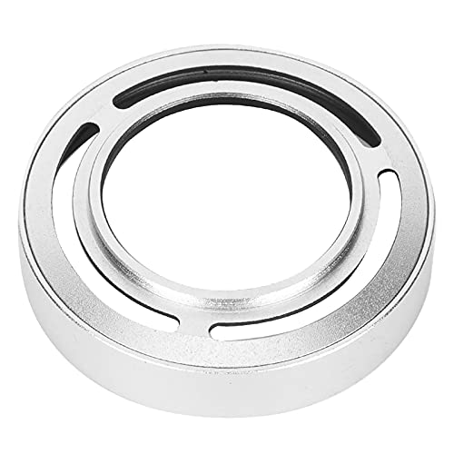GOSHYDA Camera Lens Hood,Beautiful Appearance Hollow, Metal Compact Detachable, 52mm, with Centre Pinch Lens Cap, for Fuji X10/X20/X30(Silver)